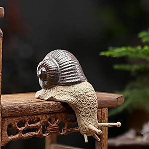 Snail Figurines,Ceramic Small Snail Ornaments Fairy Garden Animals Porcelain Animal Figures Bonsai Plant Decoration(Type C-L)