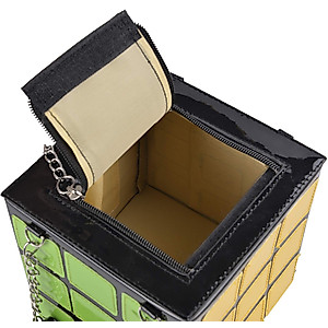 QZUnique Women's Cute Cube Shape Handbag Magic Crossbody Shoulder Bag Clutch Bag With Super Long Shoulder Strap