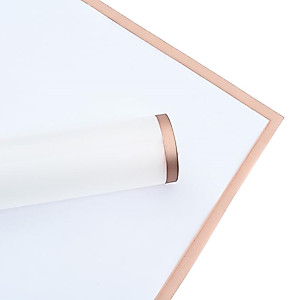 20 Sheets Pure color gold edge Flower Wrapping Paper,Waterproof Valentine's Day Bouquet Wrapping Paper 23x23Inch Used for DIY Crafts, Gift Packaging, Flower Shop Bouquet Packaging (White)