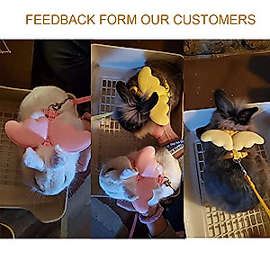 ROZJOVU Rabbit Harness and Leash, Adjustable Bunny Harness, Cute Bunny Collar Leash for Jogging Pet Bunny Supplies Accessories Harness and Leash Set for Adult Guinea Pig,Ferret,Small Pet Animals