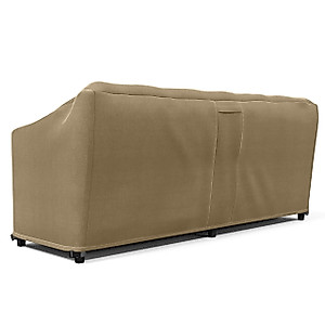 KHOMO GEAR Outdoor Couch Cover Patio Furniture Covers Waterproof Loveseat Cover Sofa Lounge Cover - Brown (104'' x 32.5''x 33")