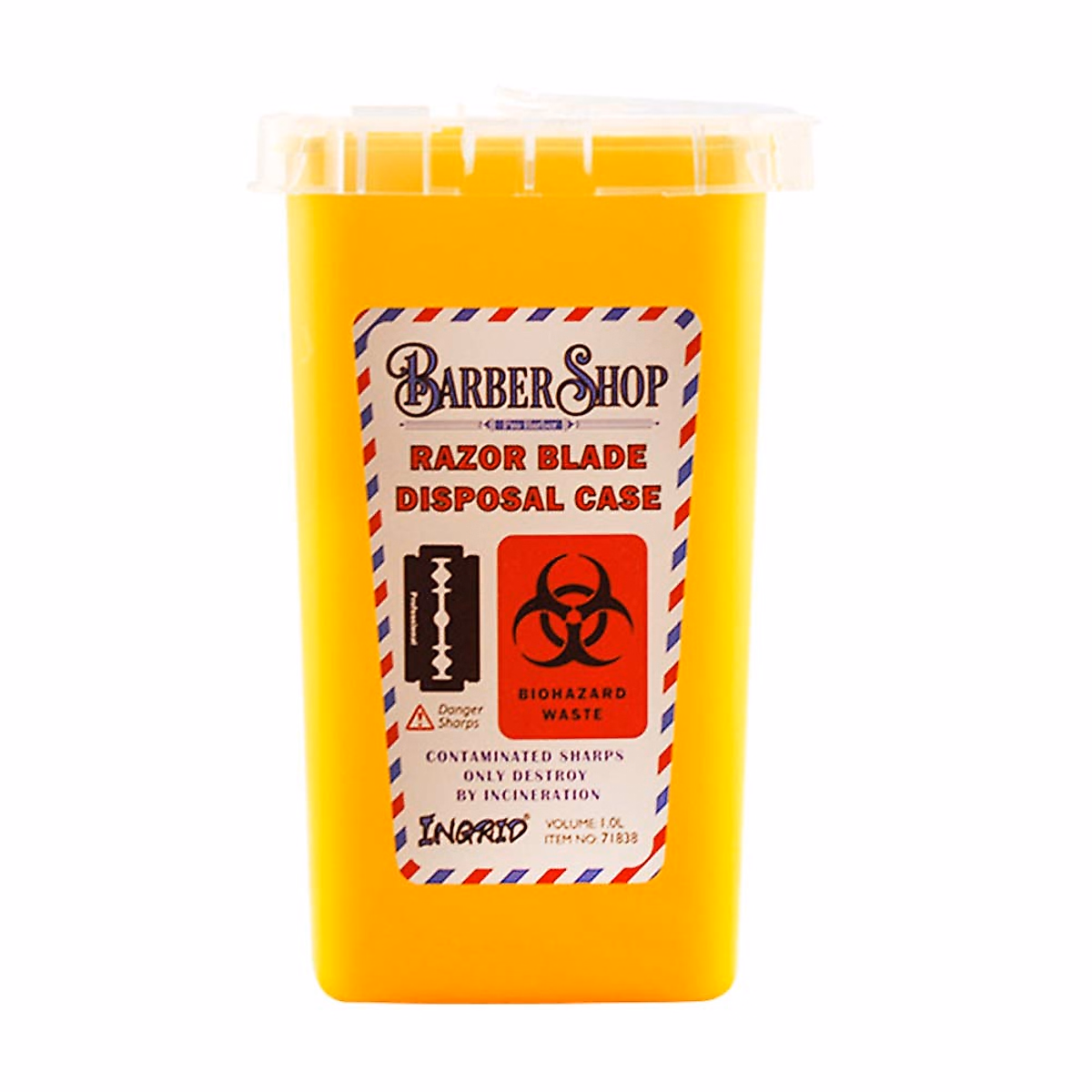 Minkissy Blade Dispenser Case Razor Blade Disposal Case Barber Shop Storage Bank Container for Used Razor Blades Yellow