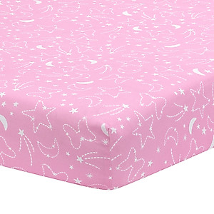 Lambs & Ivy Disney Baby Minnie Mouse 4 Piece Nursery Crib Bedding Set, Pink