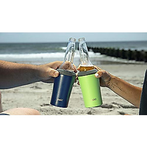 Zak Designs Durable 18/8 Stainless Steel with Vacuum Insulated Can and Bottle Cooler, Great for Cold Drinks Stay Cold in Pool and Party (12oz, Pistachio, BPA Free)