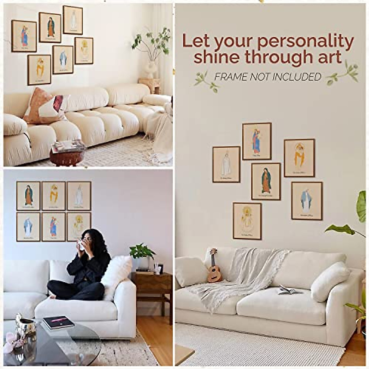 97 Decor Our Lady Of Guadalupe Image - Blessed Virgin Mary Art Print, Our Lady Fatima Body Portrait, Mother Mary Picture, Guadalupe Painting Artwork, Religious Catholic Art Poster (8x10 UNFRAMED)