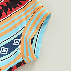 Western Baby Girl Clothes Cow Letter Print Short Sleeve Tshirt and Shorts Headband Set Boho Summer Clothes (Navy Blue,0-3 Months)