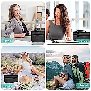 Breast Pump Bag Compatible with Willow and Elvie Breast Pump for Working Moms, Carrying Breast Pump Storage Bag with 2 Compartments for Wearable Breast Pump and Accessories（Black）