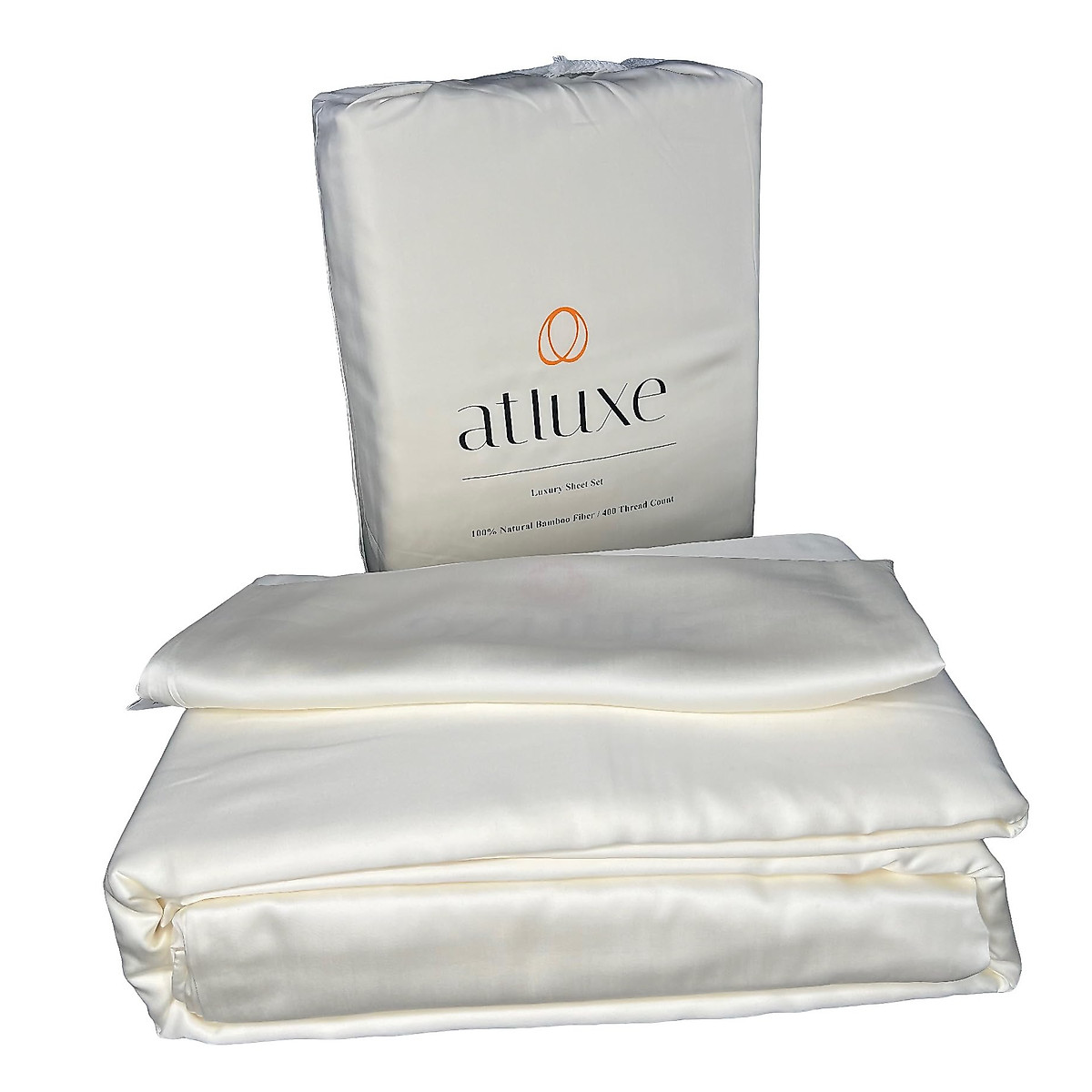 Atluxe Premium Viscose from Bamboo Sheet Set- Ultra Soft, Temperature Regulating, Ivory (King (U.S. Standard))