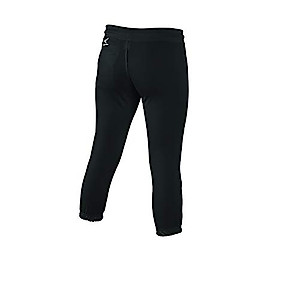 EASTON ZONE Softball Pant | Girl's | Medium | Black | 2020 |Low-Rise Waistband With Draw Cord, Set-In Back Pockets