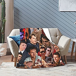 Tom Holland Collage Throw Blankets Warm Flannel Ultra-Soft Micro Fleece Blanket ,for Bedding,Couch,Sofa,Bed