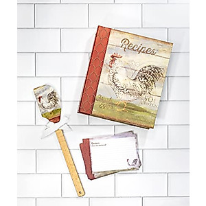 Brownlow Gifts Recipe Cards, Barnyard Rooster, Multicolor 36-Count