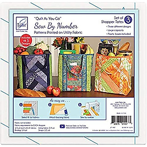 June Tailor Inc Quilt As You Go Shoppers Totes-3pk QAYG Sew/Nbr Utility Shop Tote