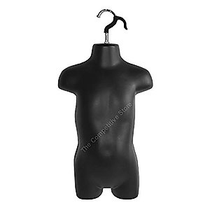 5-Pack Toddler Mannequin Torso Dress Form - Hollow Back Style for 18mo-4T Boys or Girls Clothing Size - Great for Baby Clothes Sellers or Display at Trade Shows Art or Photography - Black
