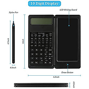 Laelr Calculator, Scientific Calculator, Electronic Office Calculator with Erasable Writing Board, 10-Digit LCD Display Desktop Calculator for Office School Calculating, High School or College (Black)