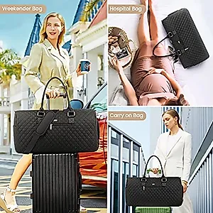 JFFD Travel Duffle Bag, Weekender Bag for Women, Carry on Overnight Bag with Shoe Compartment, Gym Duffel Bag with Wet Pocket, Mommy Hospital Bags for Labor and Delivery