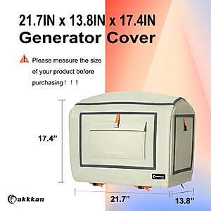 Akkkan Generator Cover,Generator Running Cover, Four side Retractable Generator Cover, Suitable For Honda 2200, Champion, Wen56235i, Genmax, Westinghouse,etc (21.7 "Lx 13.8" Wx 17.4 "H, Khaki)