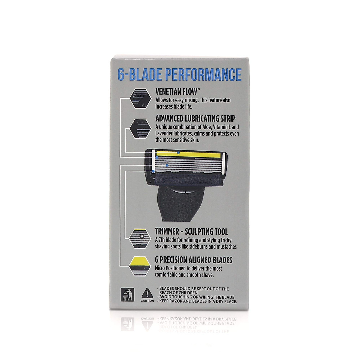 Pacific Shaving Company Premium 6-Blade Razor Refills - Precision Trimmer with Lubrication Strip, for Pacific Shaving Company Razors Only - No Handle (12 Refills)