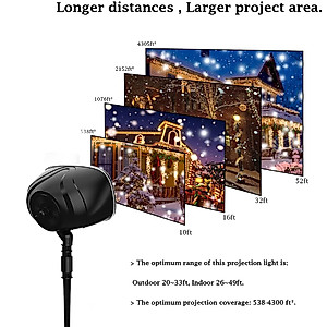 Christmas Snowfall Projector Lights,FLEVO Waterproof Snowfall LED Light Projector,Outdoor Indoor Snow Lighting Projector with Dynamic Snow Effect for Home, Garden, Party, Halloween, Landscape Decor