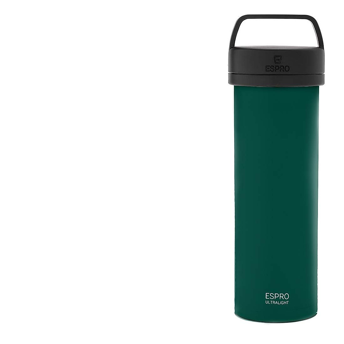 ESPRO – P0 Ultralight – Single Serve French Coffee Press and Lightweight Hydration Bottle for Travel, Camping and Everyday use, Stainless steel, Vacuum Insulated 16 oz (Green)