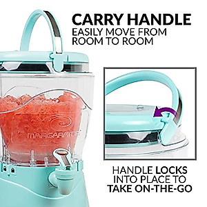 Nostalgia 128-Ounce Margarita Maker & Slushie Machine, Makes One Gallon Frozen Drinks, Stainless Steel Flow Spout and Carry Handle, Creamy Texture, Double Insulated, Easy Clean, 1 gallon, Aqua