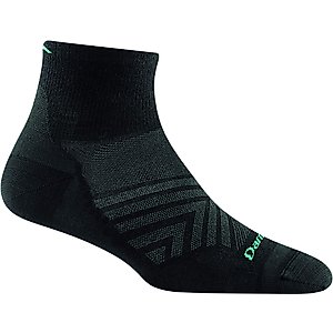 Darn Tough Women's 1/4 Ultra-Lightweight Run Sock (Style 1044) - Black, Medium