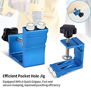 Didmortool 36PCS Pocket Hole Jig Kit Pocket Screw Jig with 2 Drill Hole Guide Pocket Drill Hole System with 15 Degree Joint Angle Tool for Woodworking