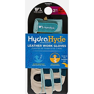 Generic Women's Small Teal and Purple Water-Resistant HydraHyde Leather Gardening Gloves