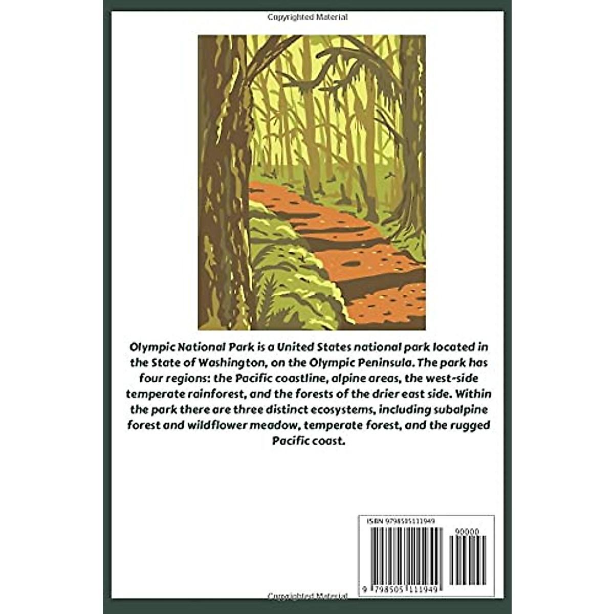 National Parks Notebook: Olympic National Park NOTEBOOK Blank Paper | 80 Pages | 6 in x 9 in