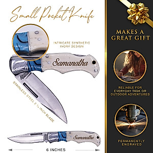 Custom Personalized Lightweight Compact Small Folding Pocket Knife for Women