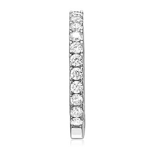 14k White Gold SOLID Semi-Eternity Wedding Band - Size 8.5