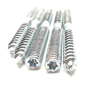 Haozheng Hanger Bolt M8x90 Silvery Double Headed Bolt Self-Tapping Screw with Hexagon for Furniture 12Pcs