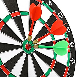 Mini Dart Board Set, 12 inches Double-Sided Dartboard, Professional Dart Boards with 4 Darts, Excellent Dartboard Game for Adults and Kids, Suitable Indoor Games & Party Games for Family and Friends