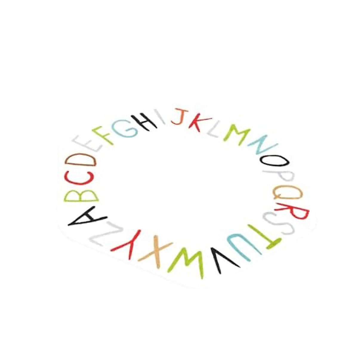 STARUIA Colorful ABC Kids Rug Play Mat for Playroom, 55"x47" Hexagon Washable Nursery Rug for Boys Girls Bedroom, Non-Slip Educational Rainbow Carpet for Classroom Reading Room