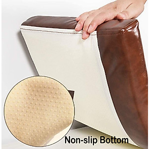 PU Leather Bench Cushion Filling Memory Foam, Water-Resistant Luxury Patio Furniture Cushion, Outdoor Garden Swing Settee Seat Pad, Anti-Slip Wooden Shoe Stool Pad