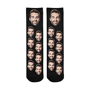 Custom Dog Face Socks Personalized Christmas Face Face Crew Socks for Women Men