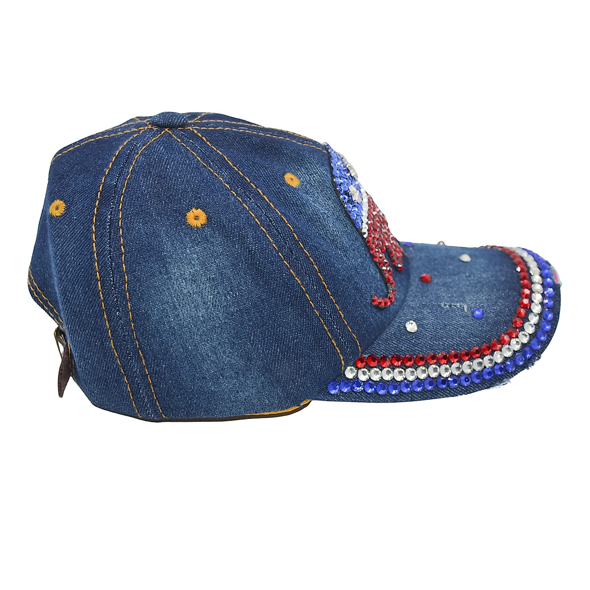 Popfizzy Bling Republican Hat for Women, Rhinestone Republican Elephant Baseball Caps, RWB USA Distressed Denim Hat, Republican Gifts for Women