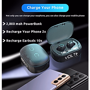 VOLT PLUS TECH Wireless V5.1 PRO Earbuds Compatible with Bose Sport Open IPX3 Bluetooth Touch Waterproof/Sweatproof/Noise Reduction with Mic (Black)