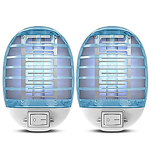 Bug Zappers Indoor Plug in, Electric Fly Zapper Mosquito Killer, Fly Trap with Blue Light for Kitchen, Room,Bedroom Home,Baby,Office 2 Packs