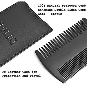IDALIO® Beard Brush and Comb Set for Men Grooming with Natural Boar Bristle Beard Brush Pear Wood Bear Comb and Stainless Steel Trimming Beard Scissors
