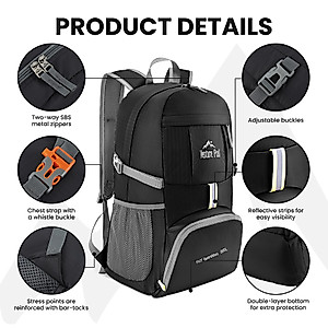 Venture Pal 35L Ultralight Lightweight Packable Foldable Travel Camping Hiking Outdoor Sports Backpack Daypack