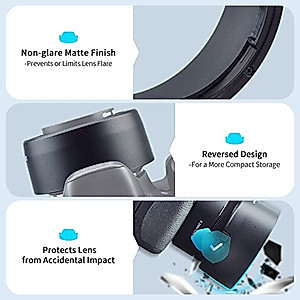 50mm Dedicated Reversible Lens Hood Shade Fit for Canon EF 50mm f/1.8 STM Lens Replaces Canon ES-68 Hood -Black