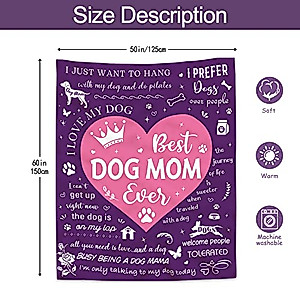 Ruvinzo Dog Mom Gifts for Women, Dog Lovers Gifts for Women, Gifts for Dog Moms, Dog Mom Gift for Mothers Day, Best Gifts for Dog Owners, Gifts Idea for Dog Lover, Dog Mom Birthday Blanket 60” x 50”