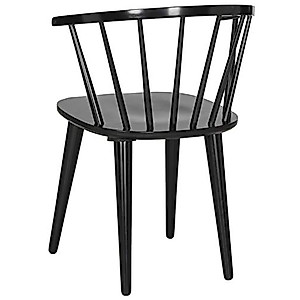 Safavieh Home Collection Blanchard Black Curved Spindle Side Chair, Wood, (Set of 2)