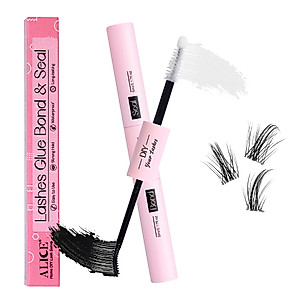 ALICE Lash Bond and Seal, Cluster Lashes Glue for DIY Eyelash Extensions, Individual Lash Glue Super Strong Hold Latex Free Waterproof Adhesive Eyelash Extension Glue (5ml×2)