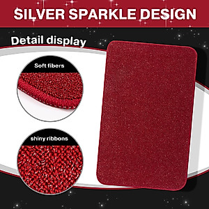 Carvapet 24"x35" Indoor Doormat Dirt Trapper Machine Washable Non-Slip Front Door Mat Inside Shoes Scraper Mats Low-Profile Entrance Rug for Doorway Patio Porch Foyer, Red Silver