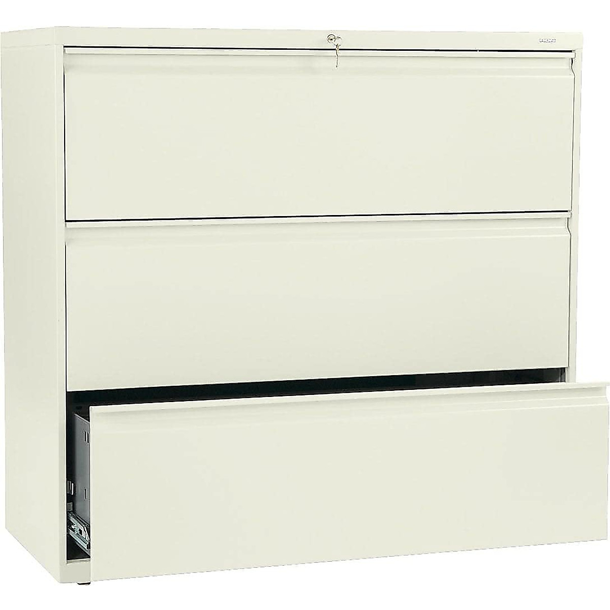 HON 893LL 800 Series Three-Drawer Lateral File, 42w x 19-1/4d x 40-7/8h, Putty