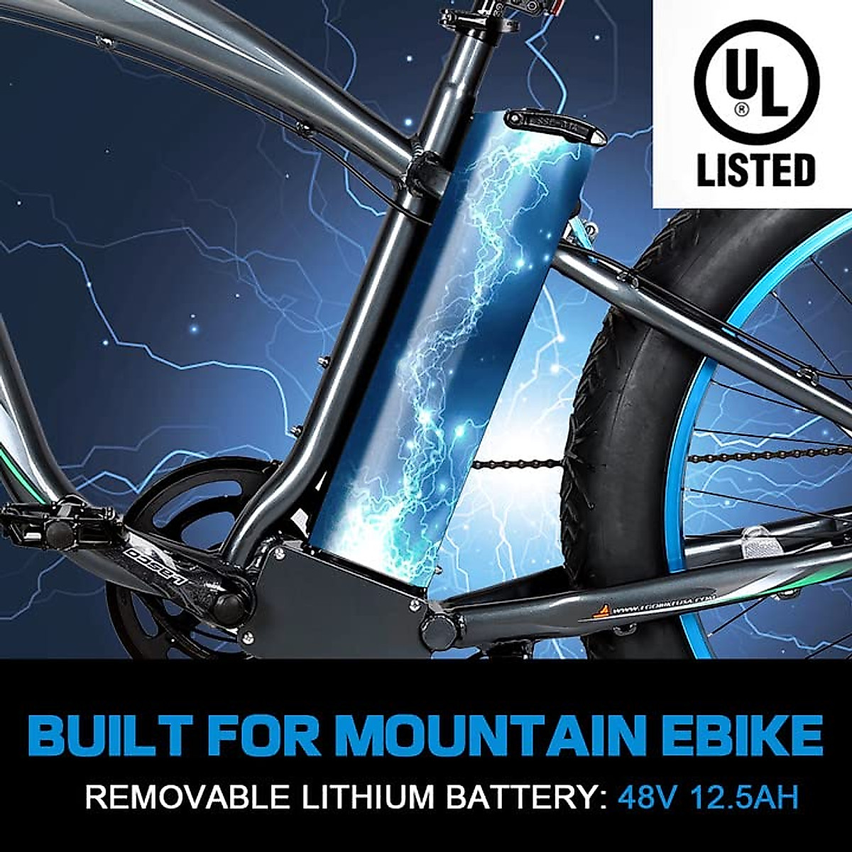 ECOTRIC Electric Bike 26" Fat Tire 750W Electric Bicycles 48V 13AH Removable Large Battery Beach Snow Mountain E-Bike for Adults UL Certified with Dual Shock Absorber & Shimano 7-Speed