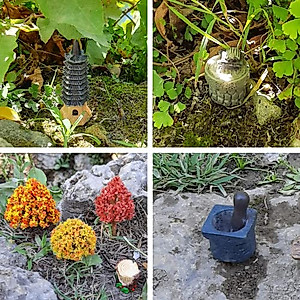 Miniature Fairy Garden Accessories Outdoor, Terrarium Fairy Garden Supplies Kit, Zen Garden Accessories, Tiny Figurines Set, Micro Ornaments Kit, Miniatures Dollhouse Decorating, Japanese Desk Top