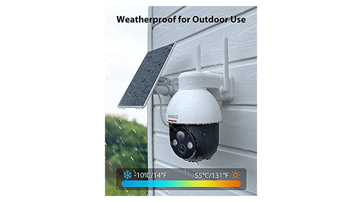 DEKCO 2K Solar Wireless Outdoor Security Camera - 360° View