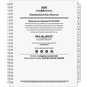 AT-A-GLANCE 2023 Weekly & Monthly Planner Refill for G545 Line Planners, DayMinder, 7" x 8-3/4", Medium, Monthly Tabs, Executive (G54550)
